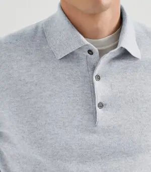 Brunello Cucinelli Cashmere Polo Sweater - Grey