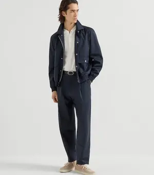 Brunello Cucinelli Wool-silk Field Jacket - Blue