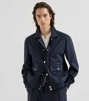 Brunello Cucinelli Wool-silk Field Jacket - Blue