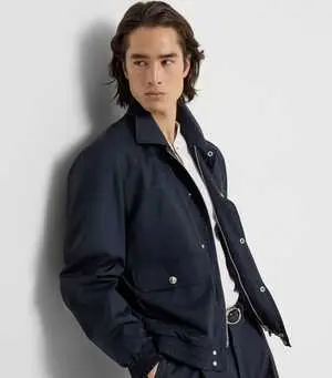 Brunello Cucinelli Wool-silk Field Jacket - Blue