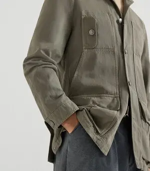 Brunello Cucinelli Cotton-linen Canvas Shirt Jacket