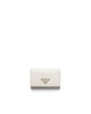 Prada Saffiano Leather Card Holder - Neutral