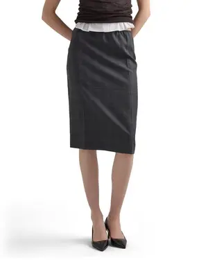 Prada Checked Wool Midi-skirt