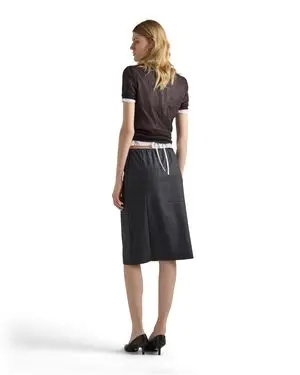 Prada Checked Wool Midi-skirt