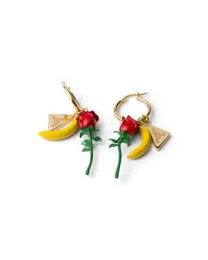 Prada Enameled Metal Earrings - Gold/silver