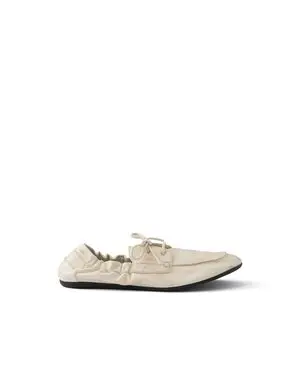 Prada Leather Boat Shoes - Neutral