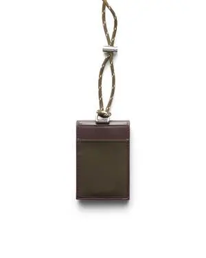 Prada Speedrock Re-nylon And Leather Card Holder With Strap - Green