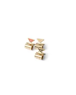 Prada Metal Claw Hair Clips - Red