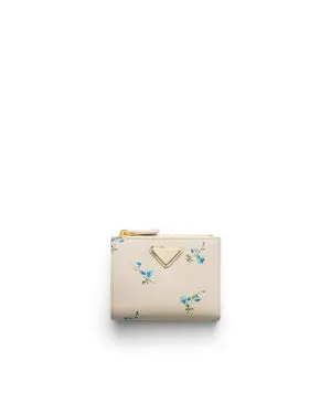 Prada Small Printed Saffiano Leather Wallet - Neutral