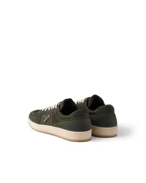 Prada Downtown Re-nylon And Suede Sneakers - Green