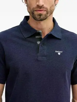 Barbour Tartan Pique Buttoned Logo Polo Shirt