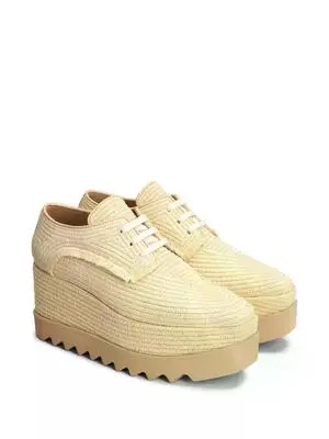 Stella McCartney Elyse Raffia Platform Sneakers - Neutrals