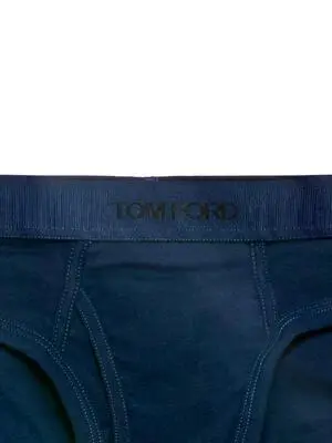 TOM FORD Logo-waistband Jersey Briefs - Blue