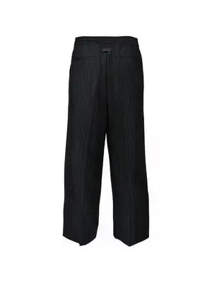 BREATH Tuck Wide Pinstripe Pleated Trousers - Blue