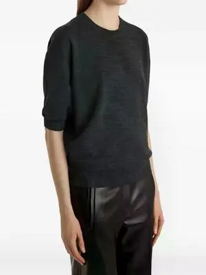 Khaite Faye Short-sleeve Sweater - Grey