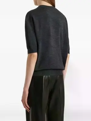 Khaite Faye Short-sleeve Sweater - Grey