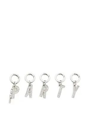 DIESEL® Crystal-embellished Letter Charms - Silver