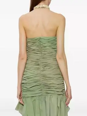 Balmain Draped Mini Dress - Green
