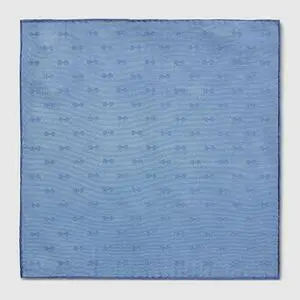 Gucci Horsebit Silk Jacquard Pocket Square Silk - Blue
