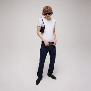 Gucci Embroidered Cotton Denim Pants