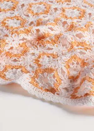 ME+EM Floral Crochet Beach Triangle Scarf Sunny -multi