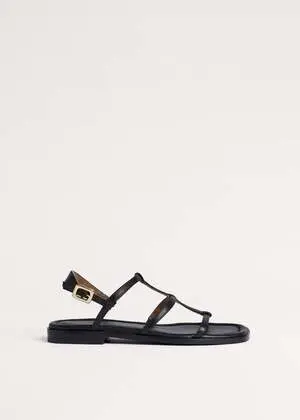 ME+EM Caged Flat Sandal - Black