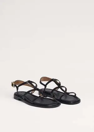 ME+EM Caged Flat Sandal - Black