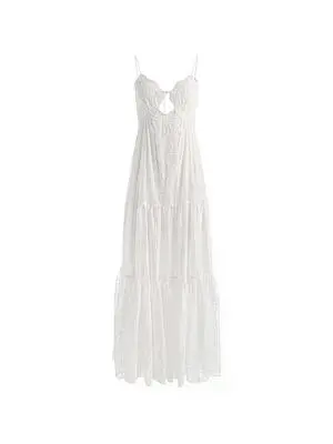Alice + Olivia Nicky Paisley-embroidered Maxi Dress - White