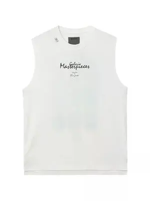 MUSIUM DIV. Graphic-print Sleeveless T-shirt - Neutrals