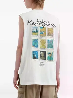 MUSIUM DIV. Graphic-print Sleeveless T-shirt - Neutrals
