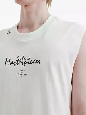 MUSIUM DIV. Graphic-print Sleeveless T-shirt - Neutrals