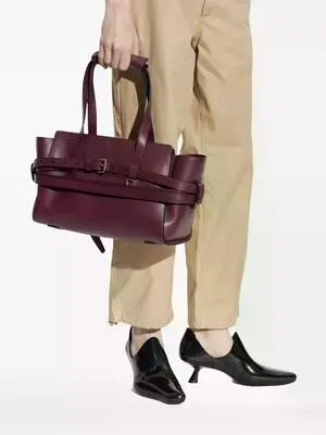 Moschino Buckle-detail Leather Tote Bag - Red