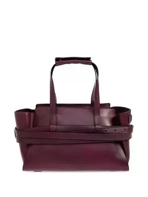 Moschino Buckle-detail Leather Tote Bag - Red