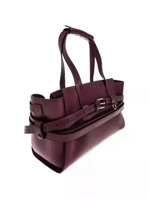 Moschino Buckle-detail Leather Tote Bag - Red