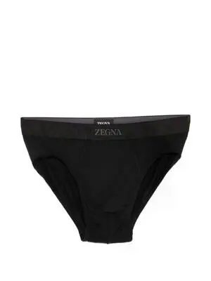Zegna Logo-waistband Briefs - Black