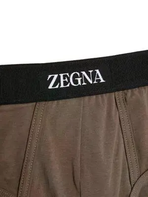 Zegna Logo-waistband Briefs - Brown
