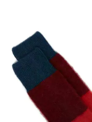 Zegna Striped Mid-calf Socks - Red