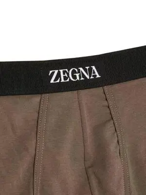 Zegna Logo-waistband Trunks - Brown