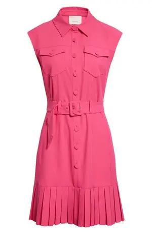 Cinq À Sept Doreen Belted Shirtdress - Beetroot Purple