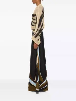 Emilio Pucci Fari Print Silk Twill Wide-leg Trousers - Black