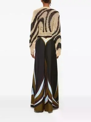 Emilio Pucci Fari Print Silk Twill Wide-leg Trousers - Black
