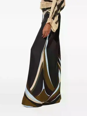 Emilio Pucci Fari Print Silk Twill Wide-leg Trousers - Black