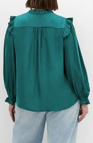 City Chic Jocelyn Ruffle Gathered Top