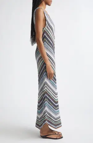 Missoni Metallic Chevron Stripe Sweater Dress