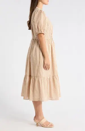 SUGARLIPS Cotton Button-up Midi Shirt Dress
