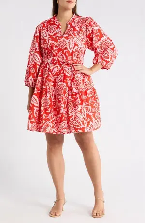 SUGARLIPS Floral Leola Cotton Mini Shift Dress