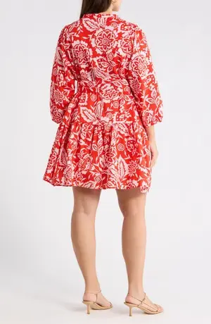 SUGARLIPS Floral Leola Cotton Mini Shift Dress