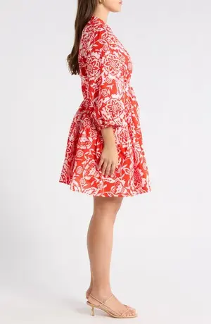 SUGARLIPS Floral Leola Cotton Mini Shift Dress