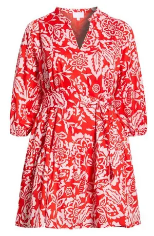 SUGARLIPS Floral Leola Cotton Mini Shift Dress