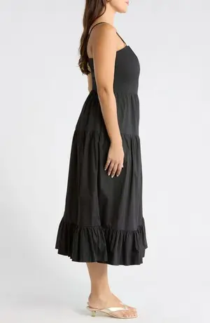 SUGARLIPS Cami Midi Sundress - Black